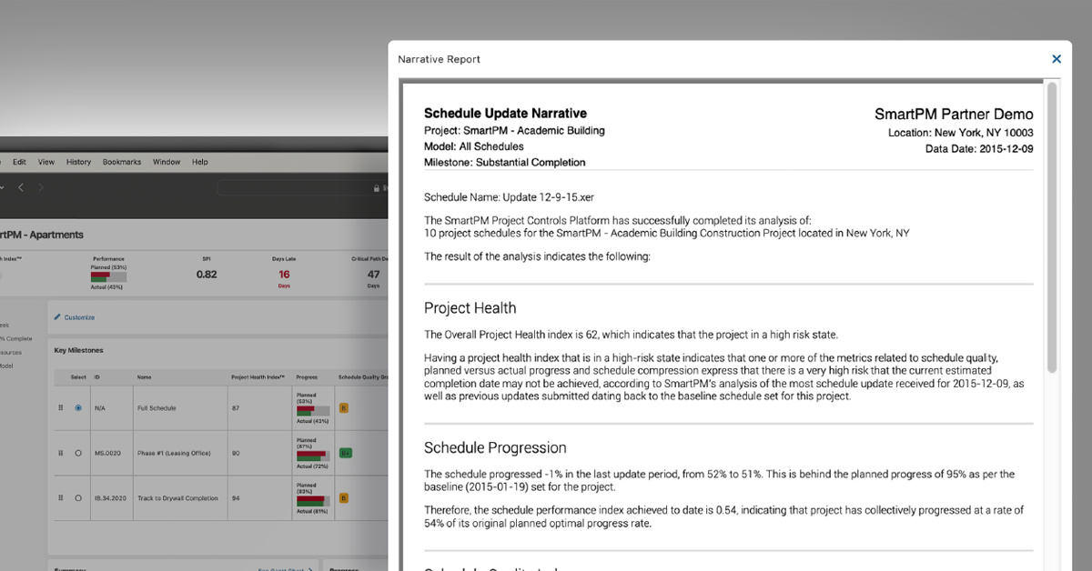 SmartPM Unveils Automated Narrative Report for Construction